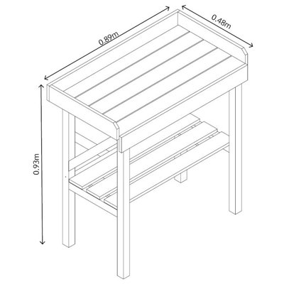 Zest Wooden Potting Bench Garden Work Table Multi Purpose Table