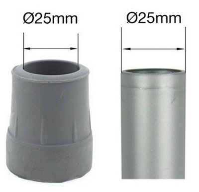 Zimmer Walking Frame Rubber Ferrules Tips Feet 25mm (1") Heavy Duty - 2 ...