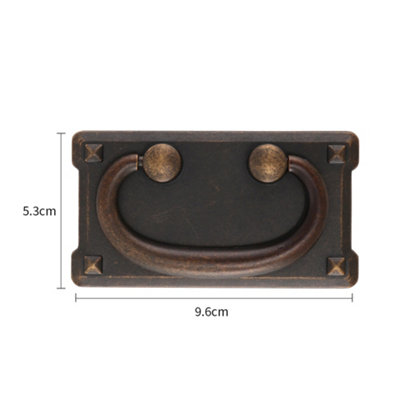 Zinc Alloy Drop-Down Bail Swing Drawer Pull Handles Antique Brass 4Pcs