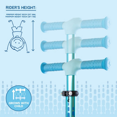 Zinc Flyte Three Wheeled Folding Scooter - Ocean Blue