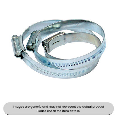 Zinc Plated Mild Steel Hose Clips 60-100 Large Sizes Pack Qty 25