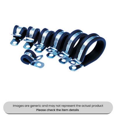Zinc Plated Mild Steel P-Clips 6-35MM EPDM Rubber Lined Pack Qty 50