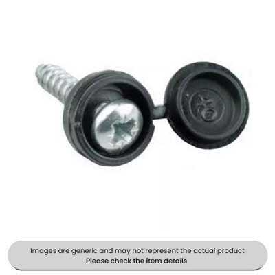 Zinc Plated Number Plate Fixings Black Flip Top Screws 8X3/4" Pack Qty 100