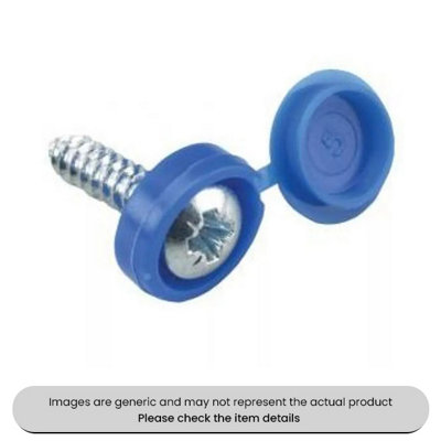 Zinc Plated Number Plate Fixings Blue Flip Top Screws 8X3/4" Pack Qty 100