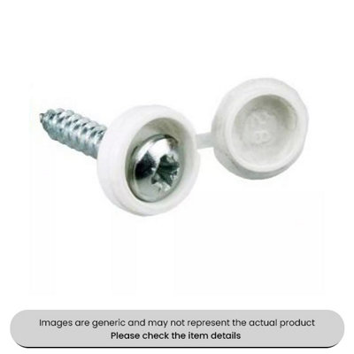 Zinc Plated Number Plate Fixings White Flip Top Screws 8X3/4" Pack Qty 100