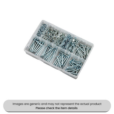 Zinc Plated Self Tapping Wood Screws PZD Countersunk Head Assorted Box ...