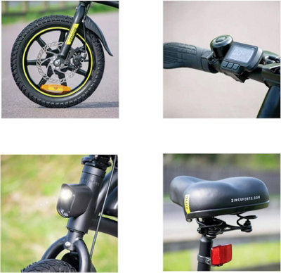 Zinc Venture 14inch Wheels Folding Electric Bike, Powerful 250W ...