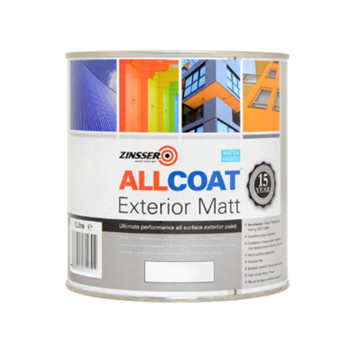 Zinsser Allcoat Exterior Matt Water Based Mixed Colour Ral 7022 1L ...