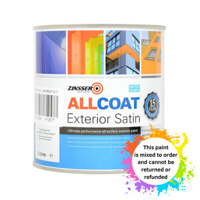 Zinsser Allcoat Exterior Satin Water Based Mixed Colour Ral 7021 1L