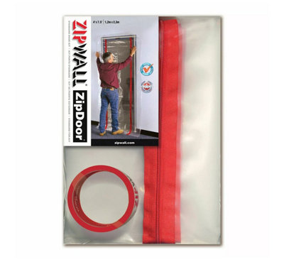 ZipWall Heavy Duty Reusable Plastic Dust Barrier Guard Zip Door ...