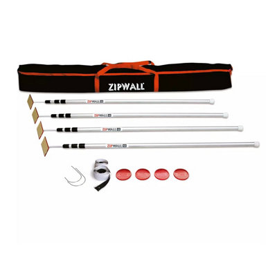 ZipWall Spring Loaded Dust Barrier Guard Protection Telescopic Poles 12 ...