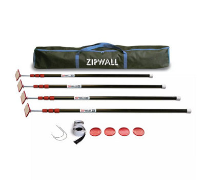 ZipWall ZP4 ZipPole 10' Spring-Loaded Poles 4 Pack