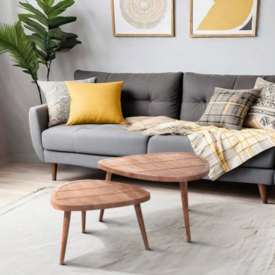 ZOHO COFFEE TABLES (SET OF 2) - MANGO WOOD/METAL - NATURAL