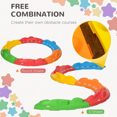 ZONEKIZ Kids Balance Beam, 6 Pieces Stepping Stones, for Obstacle Course