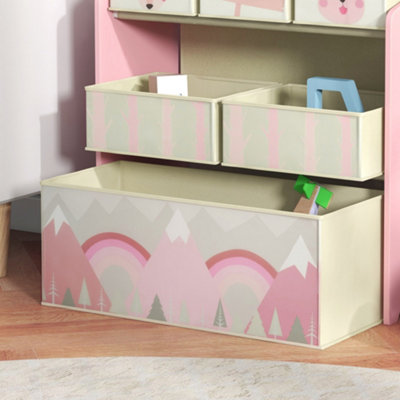 ZONEKIZ Kids Storage Unit with 6 Boxes, Childrens Toy Storage Organiser ...