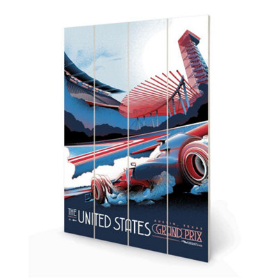 Zoom Circuit Of The Americas 2017 Formula 1 Plaque Blue/Red (59cm x 40cm)