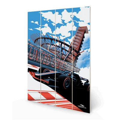 Zoom US Grand Prix 2019 Formula 1 Plaque Blue/Red/White (59cm x 40cm)