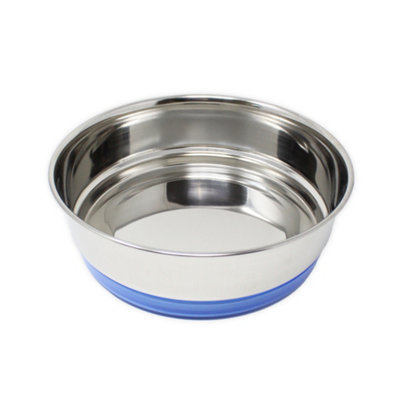 Zoon Silver & Blue Dog Chow Bowl
