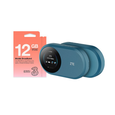 ZTE U10S Pro with Pre Loaded 12GB Three SIM - 4G+LTE Mobile Wi-Fi 6 Low-Cost Portable Travel WiFi