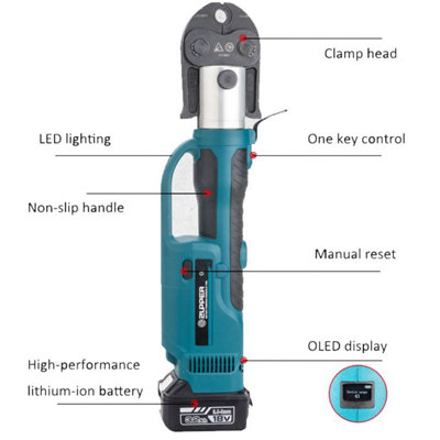 Zupper LxT Press PZ1550 18v Battery Powered Press Tool 15-54 Jaws + Kit