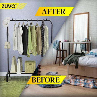 ZUVO HEAVY-DUTY CLOTHES RAIL 146 X 110 X 40 CM WITH BOTTOM STORAGE FOR ...