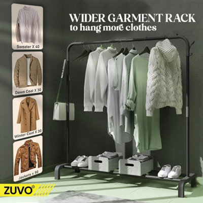 ZUVO HEAVY-DUTY CLOTHES RAIL 146 X 110 X 40 CM WITH BOTTOM STORAGE FOR ...