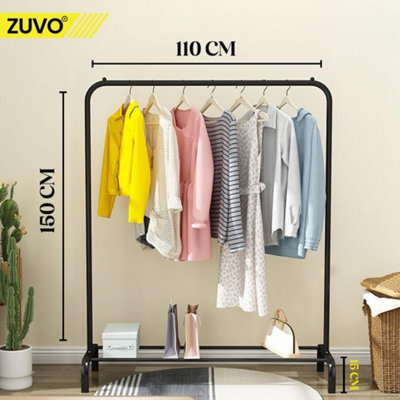ZUVO HEAVY-DUTY CLOTHES RAIL 146 X 110 X 40 CM WITH BOTTOM STORAGE FOR ...