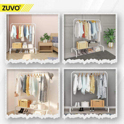 Zuvo Heavy-Duty Clothes Rail 146 x 110 x 40 cm With Bottom Storage for ...