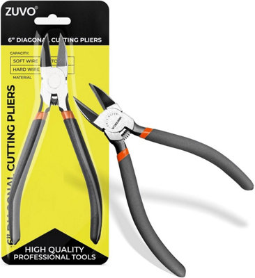 Zuvo Heavy-Duty Wire Cutter (6-Inch) - Ultra-Sharp, Precision Side Cutter for Electrical Work ...