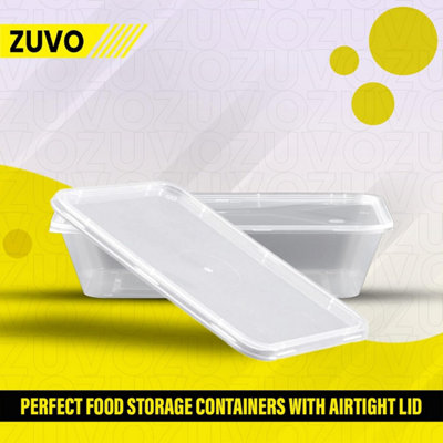 Zuvo Plastic Food Containers 650 ml - Pack of 50 Reusable Food ...
