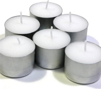 Zuvo Tea Light Candles 100 Pack 8 Hour Burn Unscented White 3.8cm x 2 ...